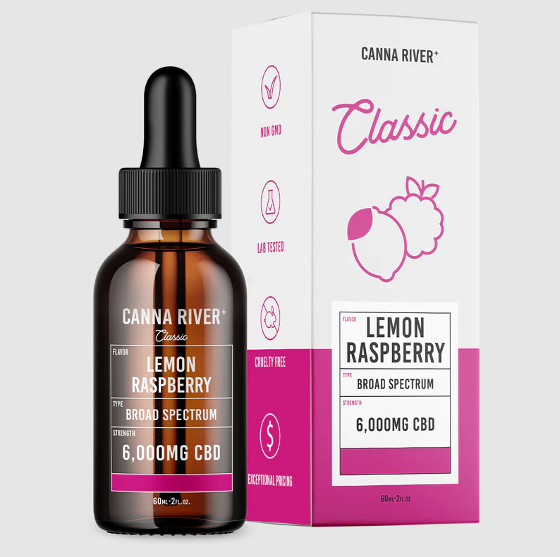 Canna River Broad Spectrum CBD Tinctures - 6000mg Lemon & Raspberry